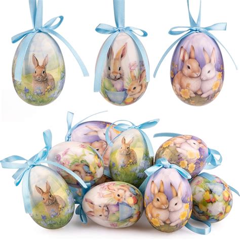9 Pcs Easter Decorations For Home Plastic Easter Eggs For