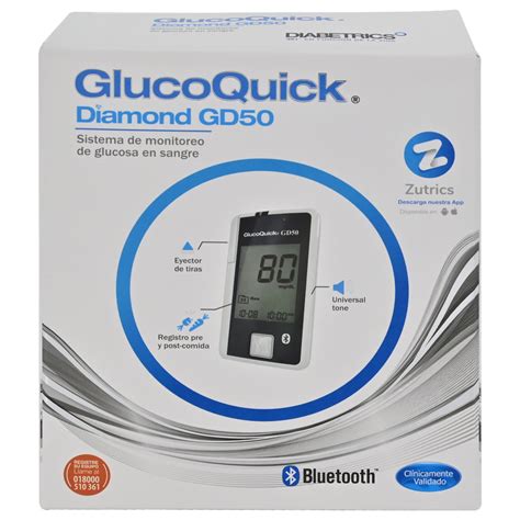 Glucoquick Glucometro Diamond Gd50 Bluetooth Farmacias Medicity