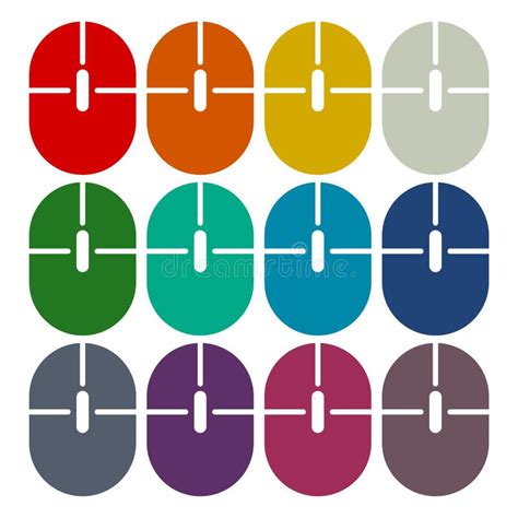 Computer Mouse Sticker Set Stock Vector Illustration Of Generated 118792392