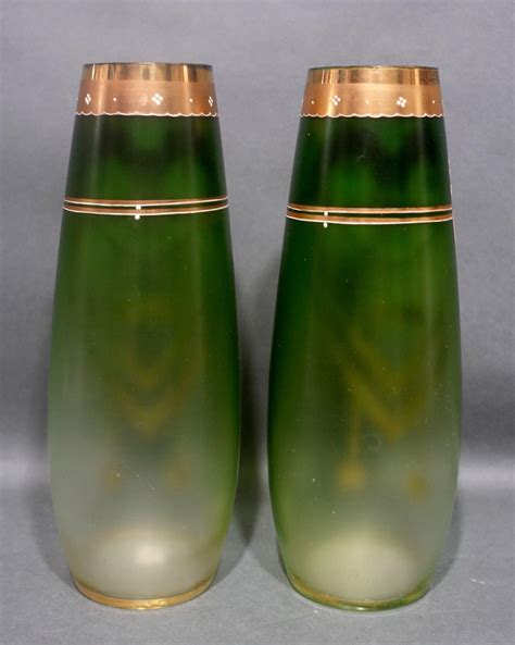 Art Nouveau Enameled And Gilt Art Glass Vases For Sale At 1stdibs
