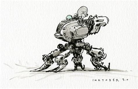 ArtStation - Inktober 2017, Scott Robertson | Роботы, Монстров, Роллы
