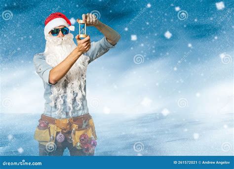 Cool Funny Playful Santa Party Stock Image Image Of Holiday Glasses