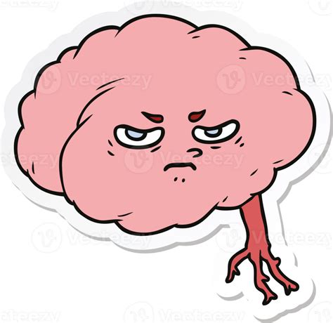 Sticker Of A Cartoon Brain 45286462 Png