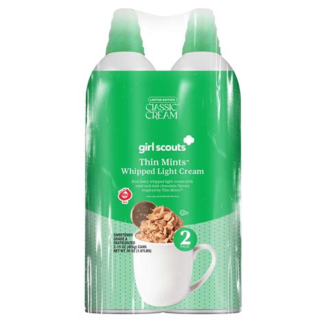 Classic Cream Girl Scouts Thin Mints Light Whipped Cream 15oz 2pk