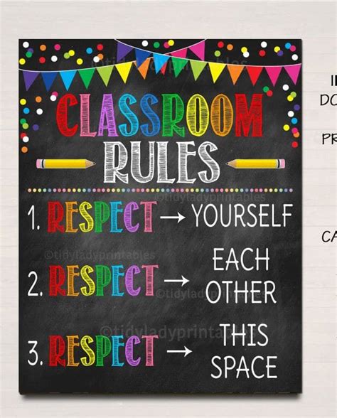 Classroom Rules Respect Yourself Respect Each Other Respect This Space