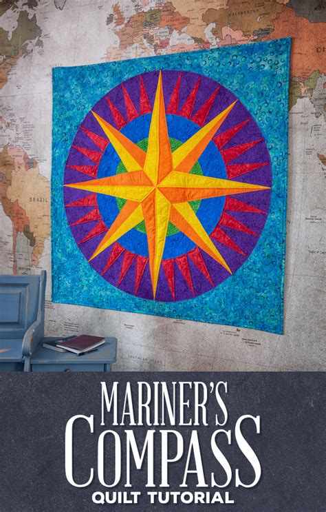 Mariners Compass Quilt Man Sewing