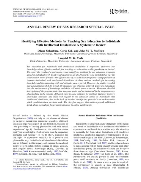 Pdf Identifying Effective Methods For Teaching Sex Education To