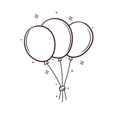 Un Dessin De Trois Ballons Avec Les Mots Joyeux Anniversaire Dessus
