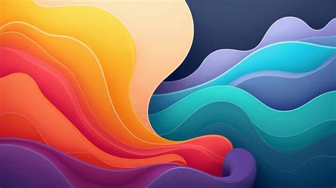 Vibrant Flowing Abstract Waves Premium Ai Generated Image