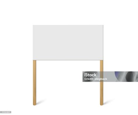 나무 막대기에 빈 배너 조롱 벡터 빈 보드 판자 홀더 흰색 배경에 고립 된 항의 표지판 가지 식물 부위에 대한 스톡 벡터 아트 및 기타 이미지 Istock