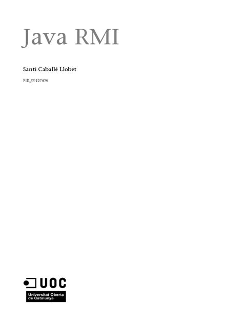 Java Rmi Pdf Java Lenguaje De Programación Máquina Virtual De Java
