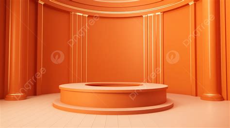 오렌지 룸 연단 멋진 3d 렌더링 최소한의 장면 3d 장면 노란 연단 배경 일러스트 및 사진 무료 다운로드 Pngtree