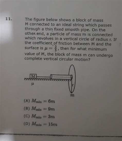 the figure below shows a block of mass m connected to an ideal string whi
