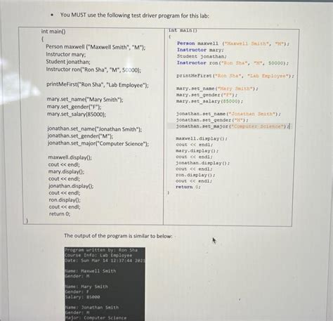 Solved Define A Class Person Which Contains The Chegg
