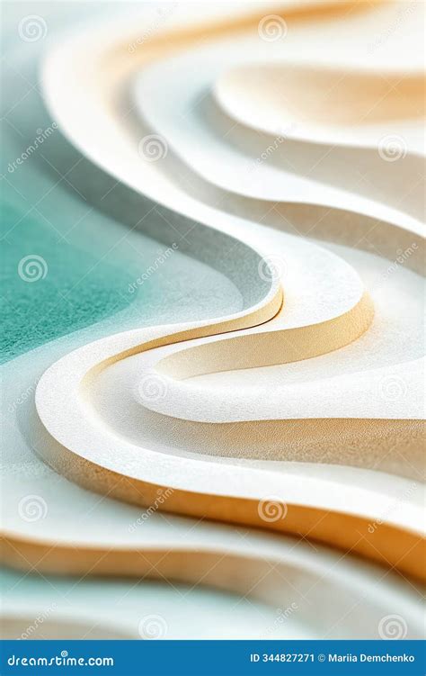 Abstract Wave Pattern In Soft Pastel Colors With Smooth Gradients And Curves Stock Image Image
