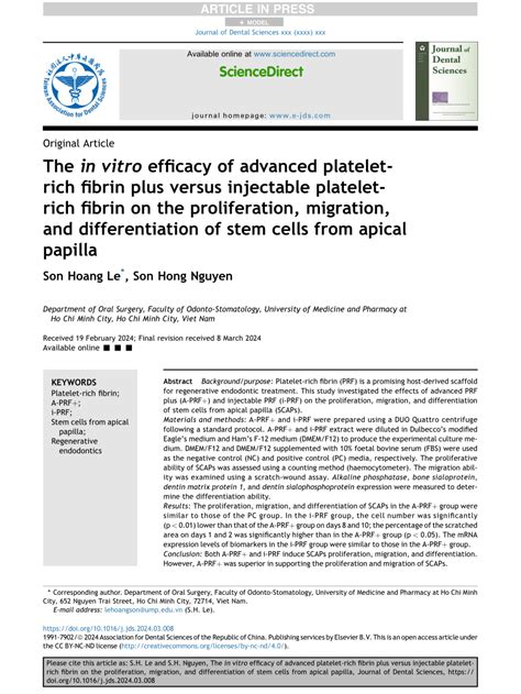 Pdf The In Vitro Efficacy Of Advanced Platelet Rich Fibrin Plus Versus Injectable Platelet