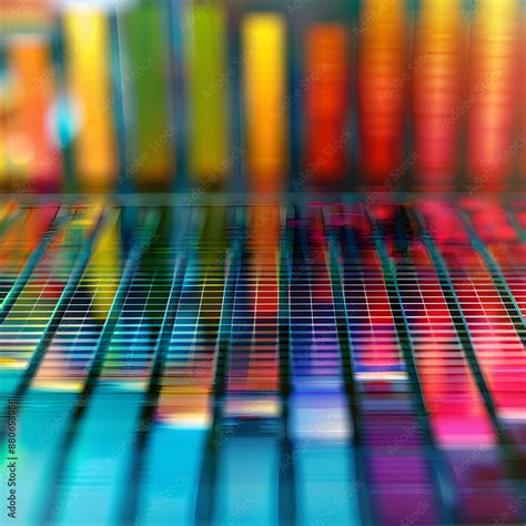 color coded statistical bar chart showing categories and numerical data on x and y axes stock