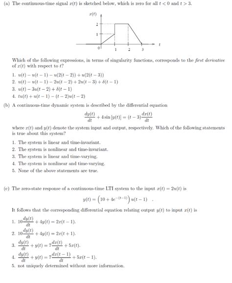 solved a the continuous time signal r t is sketched