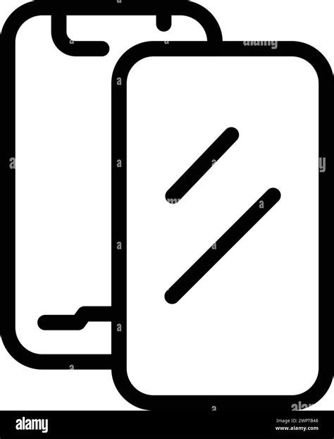 Ultra Screen Protector Glass Icon Outline Vector Mobile Body