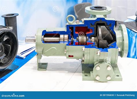 Close Up Cross Section Sample Impeller And Other Detail Inside Volute Chamber Housing Frame