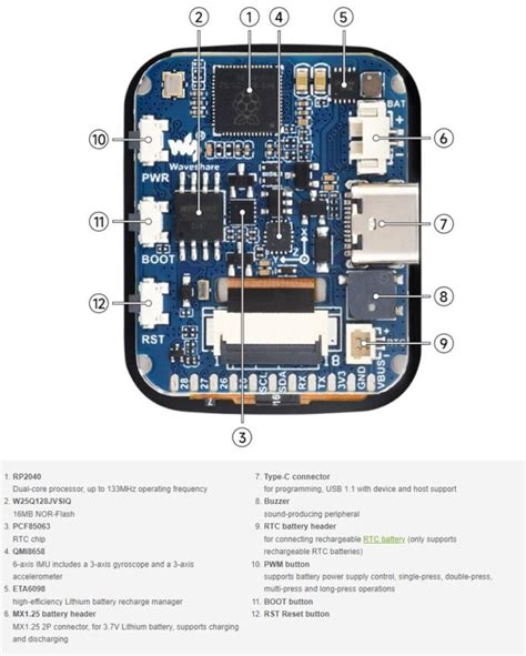 Rp2040 Touch Lcd 169 Electronics