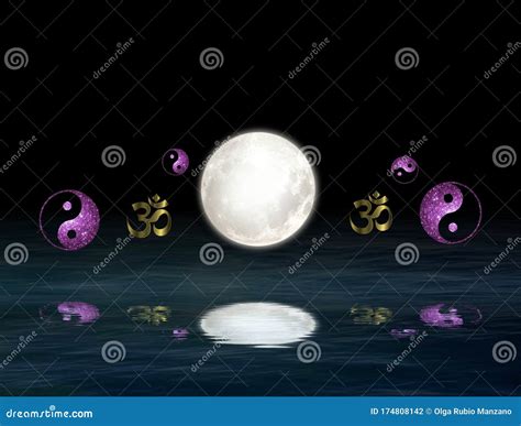 Spiritual Background For Meditation With Yin Yang And Om Symbol