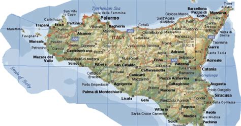 Sicilia Mappa Cartina Della Citta Mappa Cartina Italia Geografica