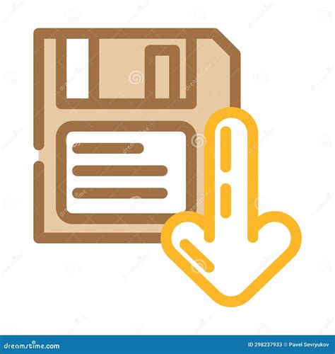 Floppy Disk Saving Loading Data Color Icon Vector Illustration Stock