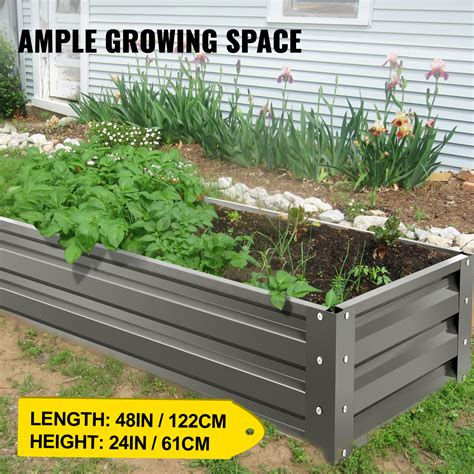 Vevor Galvanized Raised Garden Bed 48 X 24 X 10 Steel Metal Planter Box Kit Plant Boxes