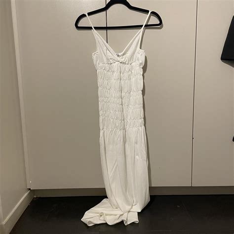 Mirror Palais Inspired Ruched White Maxi Dress Depop