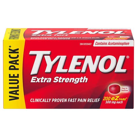 Tylenol Acetaminophen Tablets Value Pack Extra Strength 500 Mg X