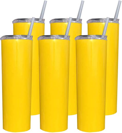 Lemon Yellow Stellar 20 Oz Skinny Steel 6 Pack Double Wall Stainless