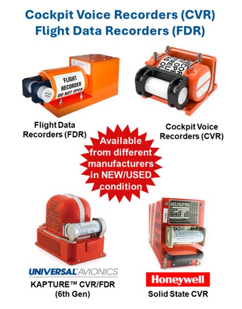 Cockpit Voice CVR Flight Data Recorders FDR SKU CVR FDR