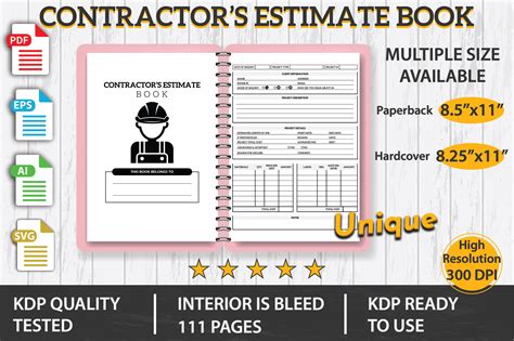 Contractors Estimate Book Graphic By Handybooks · Creative Fabrica