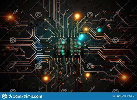 Neon Circuit Meets Cloud The Future Of Iot Visualized In 3d Stock
