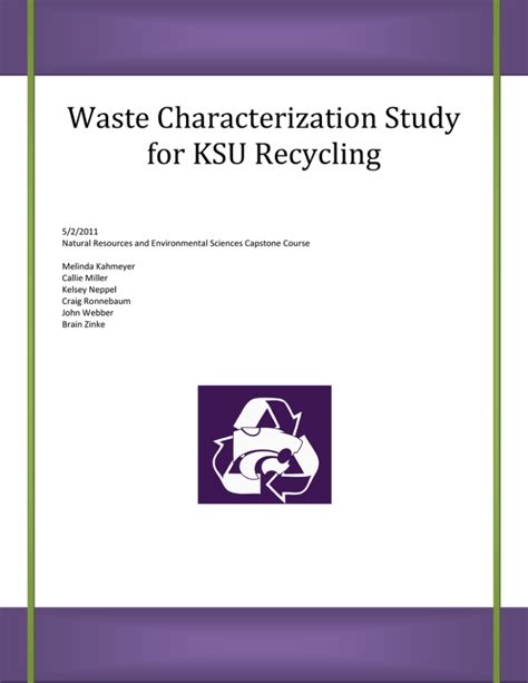 Waste Characterization Study For Ksu Recycling