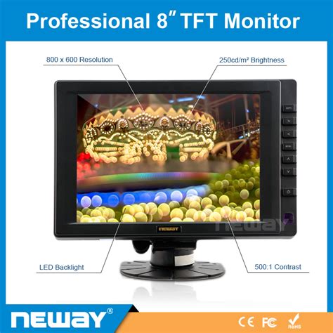 New 8 Inch Led Monitor Application Monitor Car Monitor High Quality