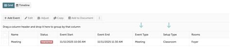 creating events in a booking tripleseat support