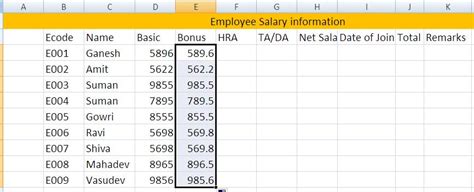 MIT India Tech Blog Calculate Employee Salary Using MS Excel