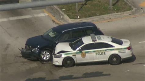 Miami Dade Police Officer Driver Hospitalized After Crash Nbc 6