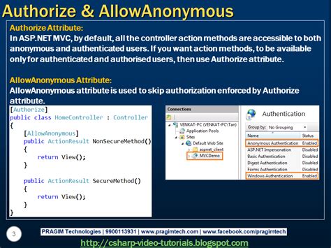 Sql Server Net And C Video Tutorial Part 70 Authorize And