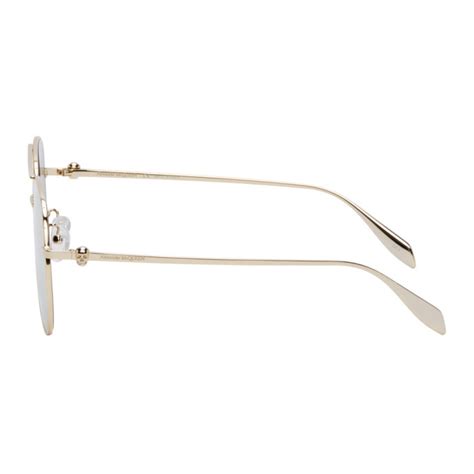 Alexander Mcqueen Gold Pilot Sunglasses Alexander Mcqueen