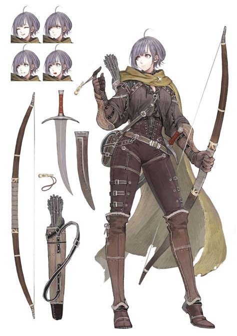 Jun Navigavi Longbow Navigavi Original Character Design Silver Hair Commentary Request