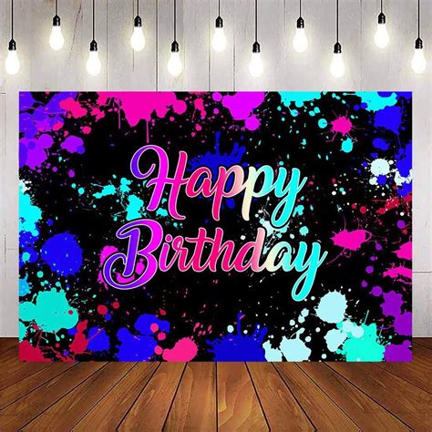 Avezano Glow Neon Birthday Backdrops Glow In The Dark
