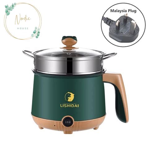 L Electric Cooker Multi Functional Non Stick Pot For Hotpot Steam Stir Fry Deep Fry Grill