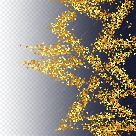 투명 한 바탕에 골드 색종이입니다 고립된 황금 먼지 입자 무작위 신부 배경 호일 테두리 벡터 라운드 Bokeh입니다 추상 무지개 빛깔의 생일 카드 기하학적 기념일