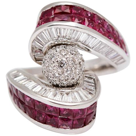 Invisible Set Ruby And Diamond Ring For Sale Free Shipping At 1stdibs