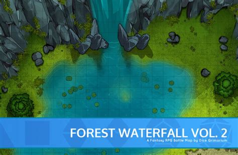 Forest Waterfall Vol 2 Dandd Map For Roll20 And Tabletop Dice Grimorium