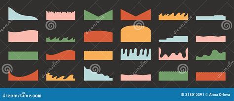 Dividers Shape And Header Set With Drops Waves Organic And Geometric Shapes Isolated Vector