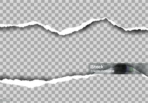 テキストのためのスペースを持つ破れた紙の現実的なイラスト透明な背景に分離ベクトル 破れているのベクターアート素材や画像を多数ご用意